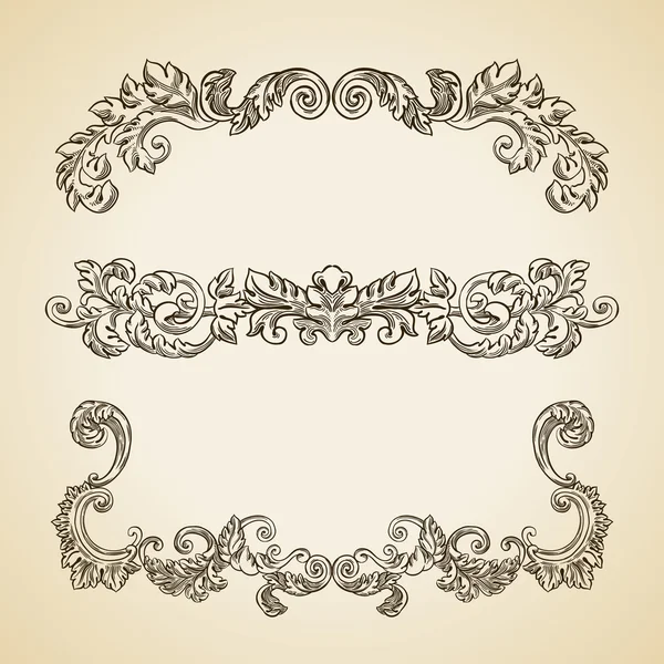 Baroque engraving floral design Stock Vector by ©Tueris 70786917