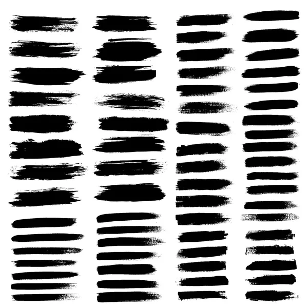 Set Brush Strokes Black Ink Grunge Brush Strokes Vector Illustration ...
