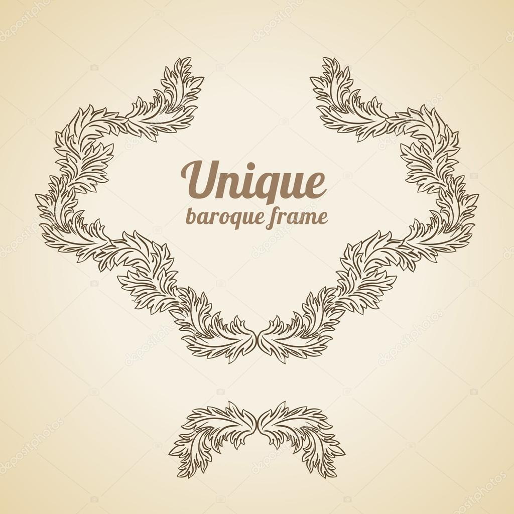 Baroque engraving floral design Stock Vector Image by ©Tueris #70786005