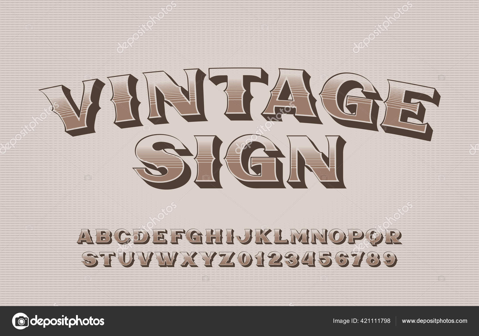 Vintage Sign Alphabet Font Effect Vintage Letters Numbers Vector ...