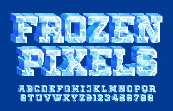 Frozen Clump Alphabet Font Cartoon Ice Letters Numbers Symbols Uppercase Stock Vector Image By
