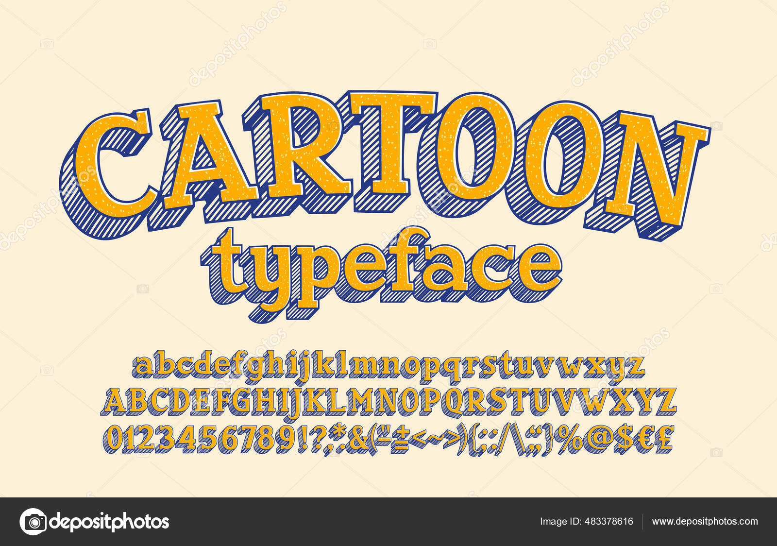 Fonte Alfabeto Cartoon Mão Desenhado Letras Maiúsculas Minúsculas ...