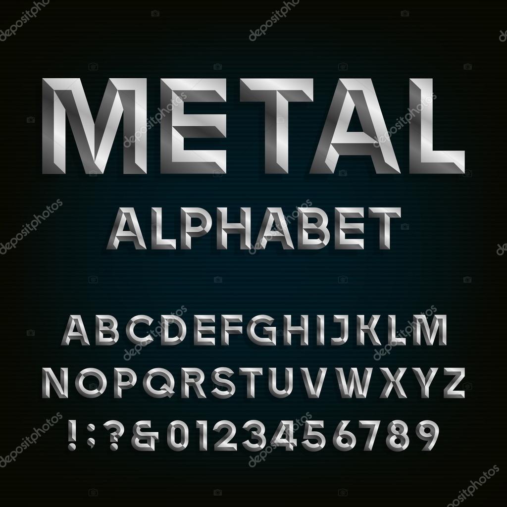 Metal Beveled Font. Vector Alphabet. — Stock Vector © Epifantsev #77530340 Metal Beveled Font. Vector Alphabet. — Stock Vector © Epifantsev #77530340