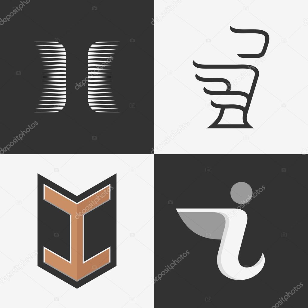 El conjunto de letras I signos, logotipos, plantillas de diseño de ...