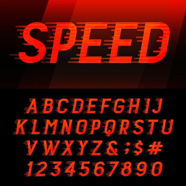 Speed Alphabet Font Fast Speed Effect Uppercase Letters Numbers Symbols ...