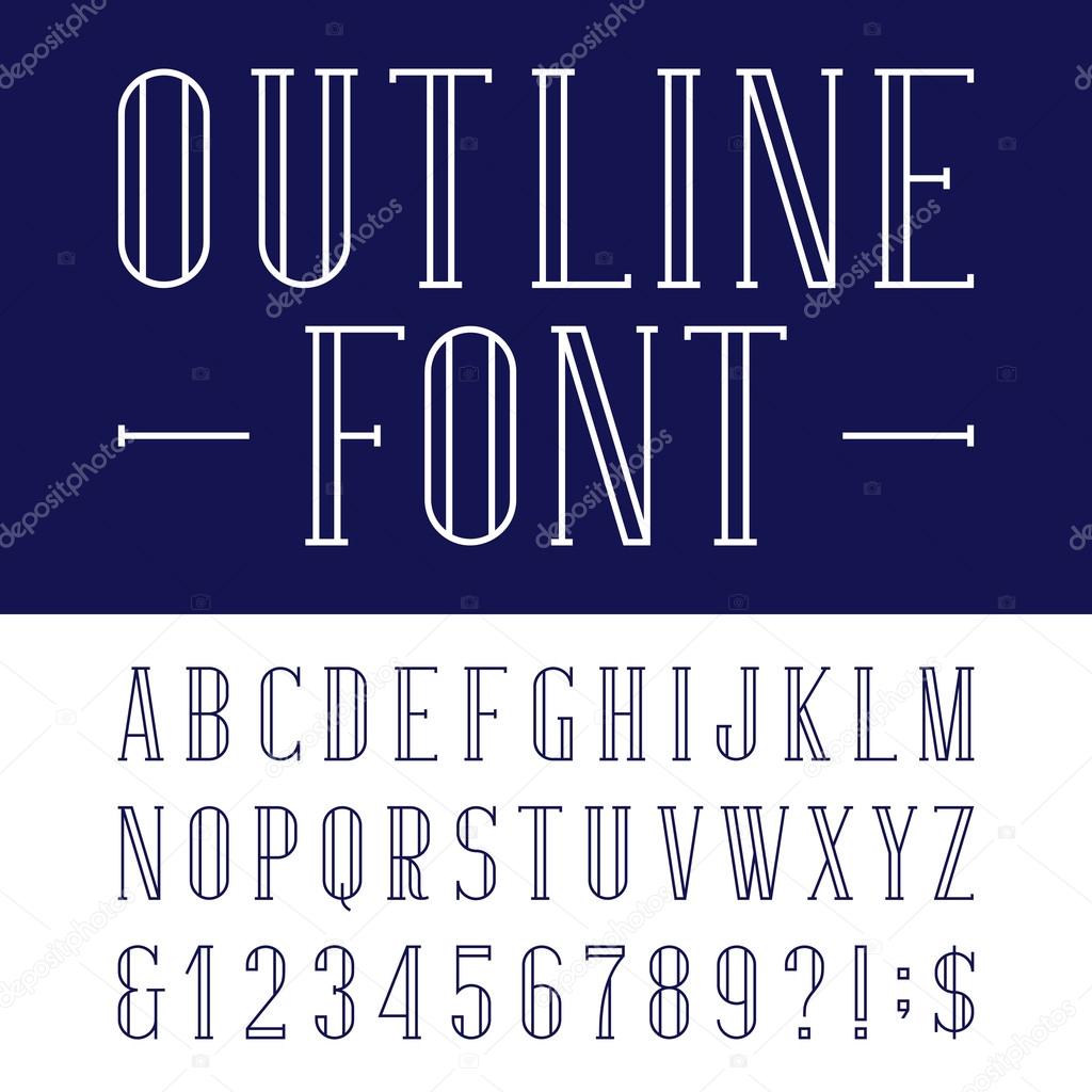 Decorative outline alphabet vector font. Stock Vector by ©Epifantsev ...