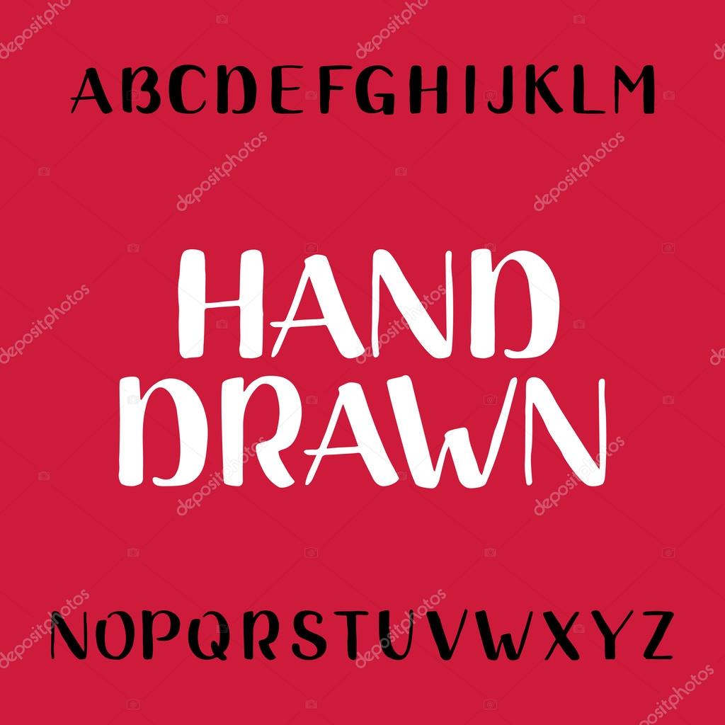 Hand drawn alphabet vector font Stock Vector by ©Epifantsev 96609168