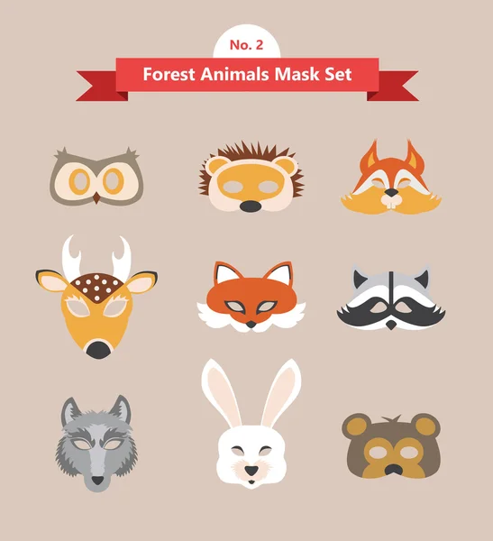 set of animal masks . set 2. forest animals - Stock Image - Everypixel