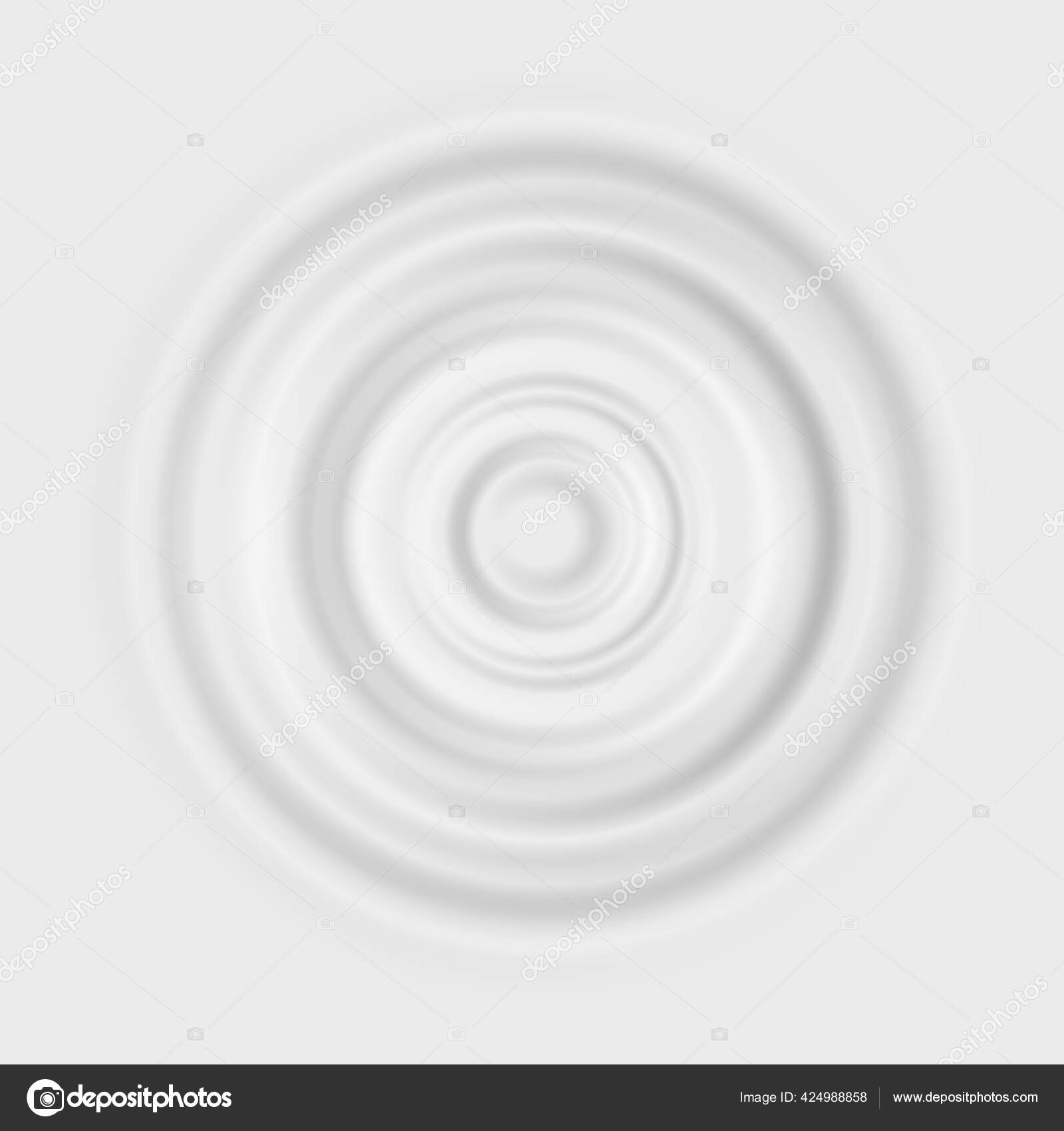 Milk ripple. Realistic circle waves on white liquid. Concentric rounds ...