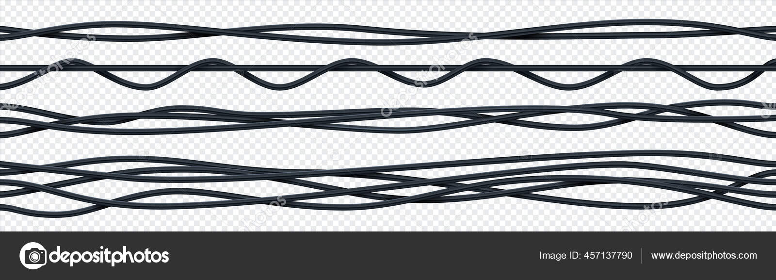 Realistic electrical cable. 3D seamless insulated electric copper wires ...