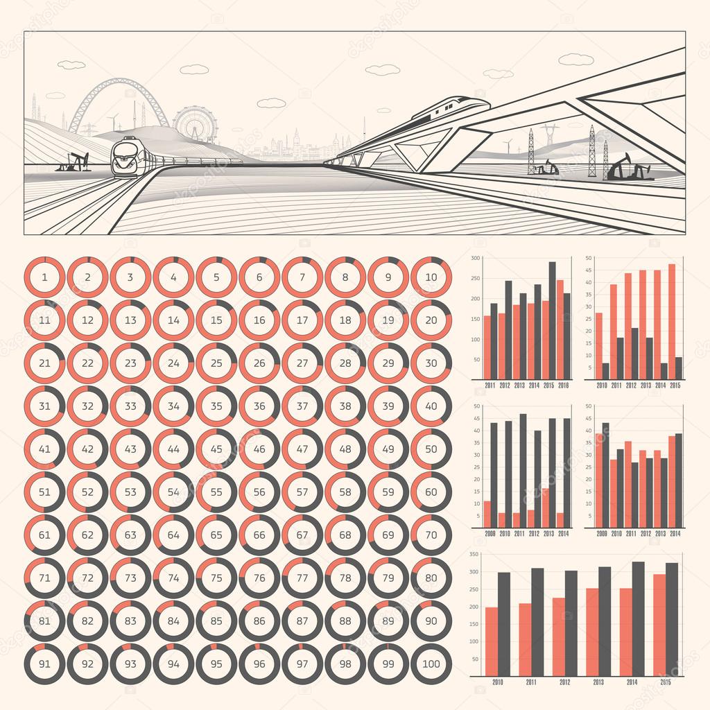 Infrastructure and transport illustration, infographics for your ...