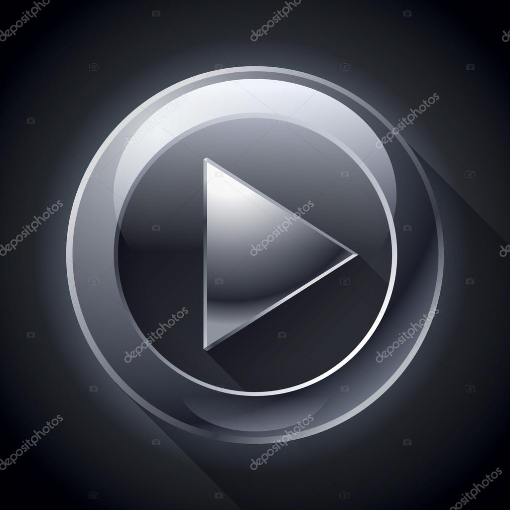 Vector control button, play icon, black gloss button, elements for you design project Stock ...