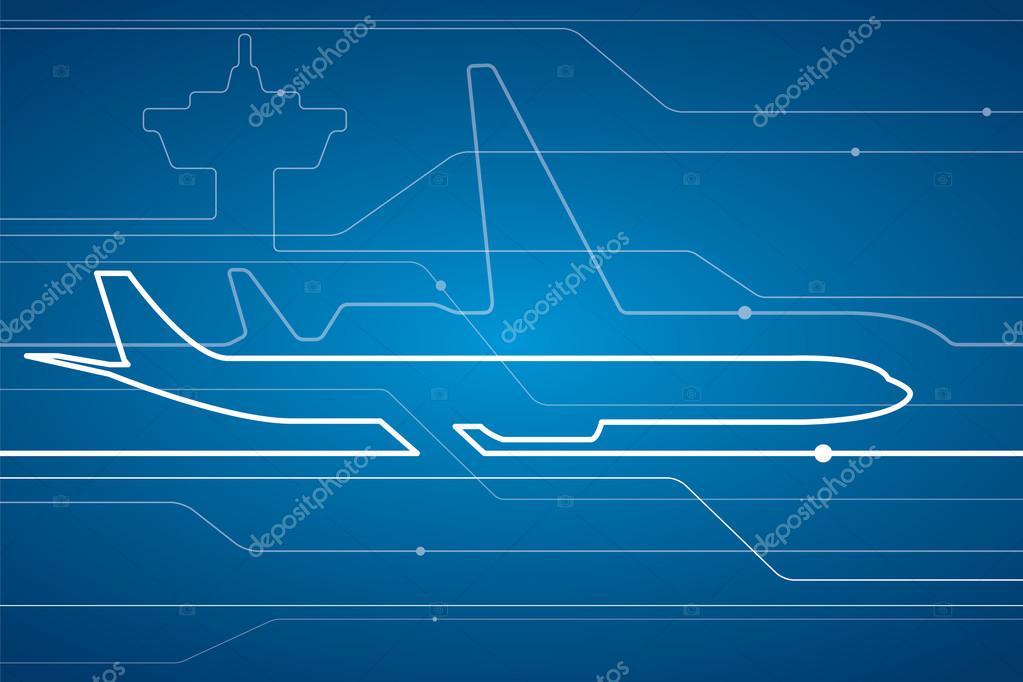 Abstract airplane white lines, vector design lines background, aviation ...