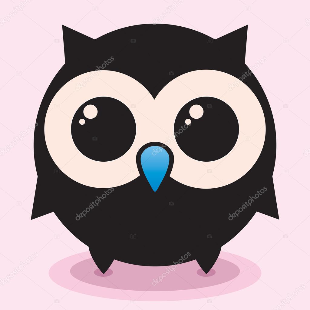 Round funny owl, cute owl, minimalistic picture, illustration for ...