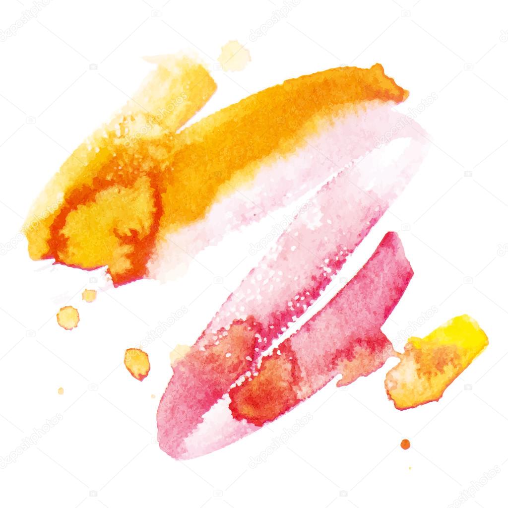 Watercolor smear, vector stroke illustration, hand painted vector ...