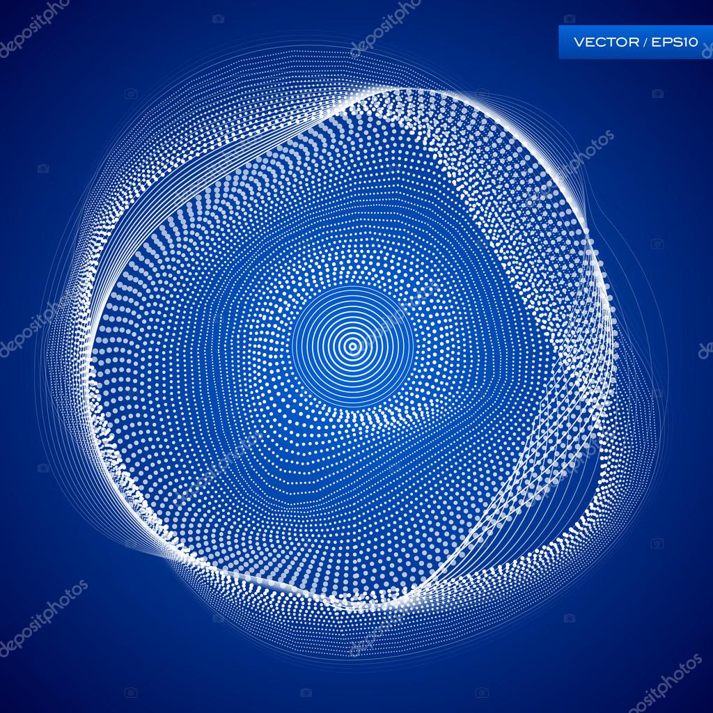 Abstraction white wave background, points and lines, blue wallpaper ...