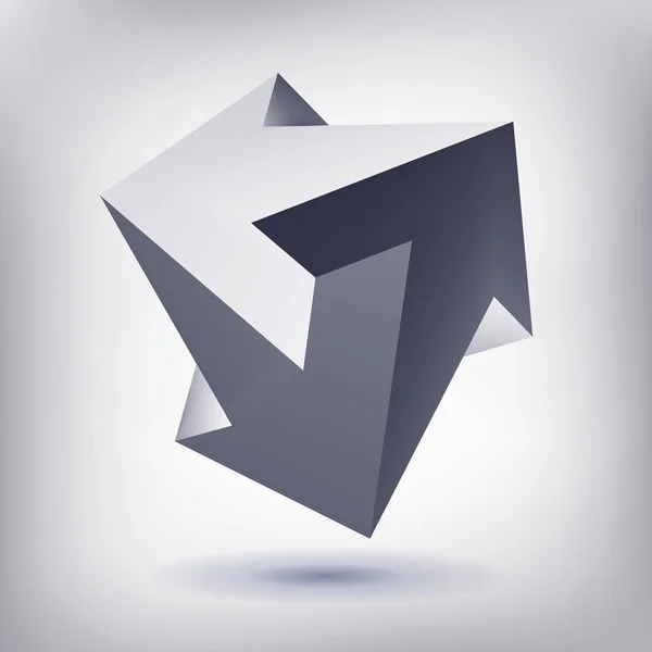 Impossible figure, 3 arrows, impossible arrows. Abstract vector objects ...