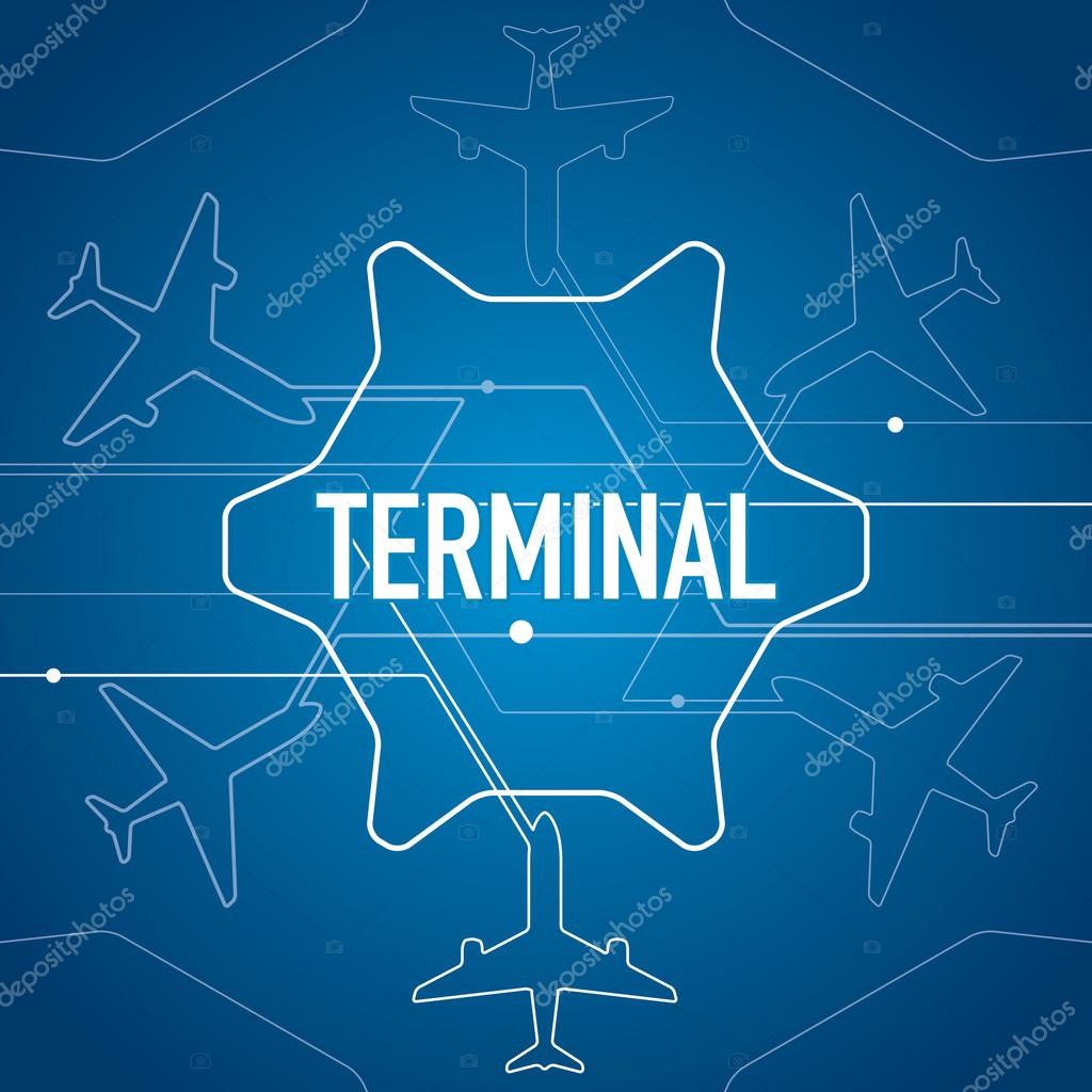 Airplane terminal, white lines, vector design background, abstract ...