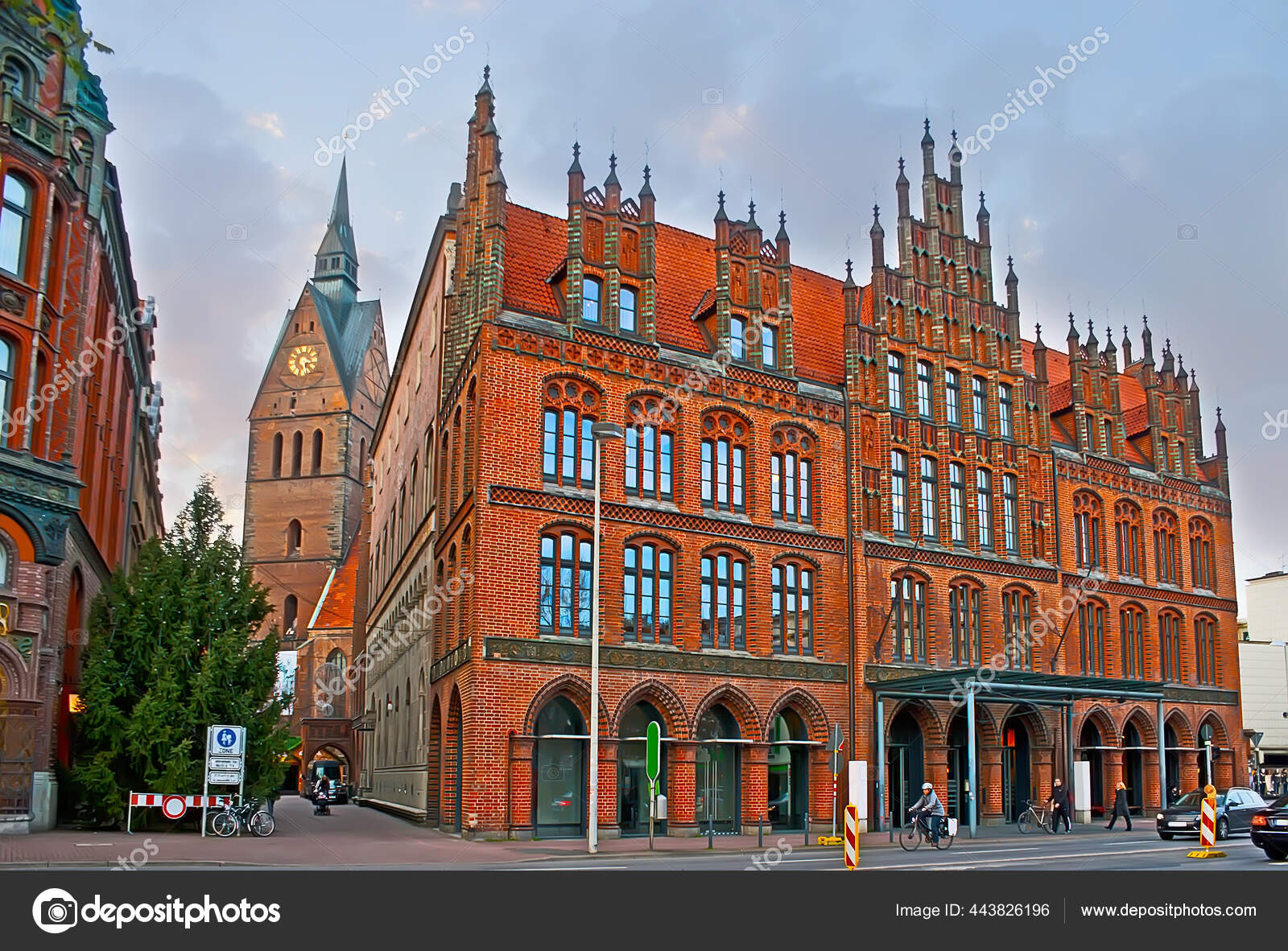 Facade Brick Gothic Style Old Town Hall Building View Marktkirche ...