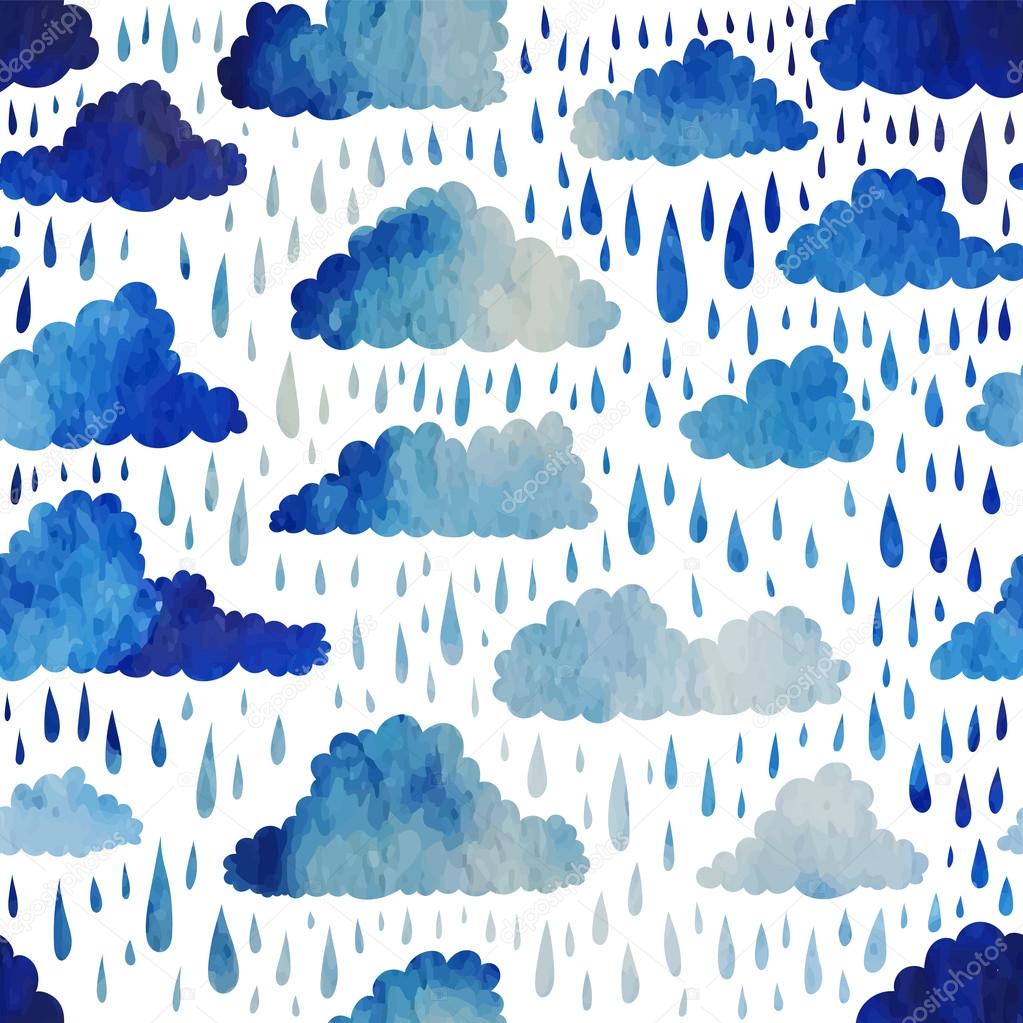 Blue clouds and rain pattern — Stock Vector © Liddiebug #63564029