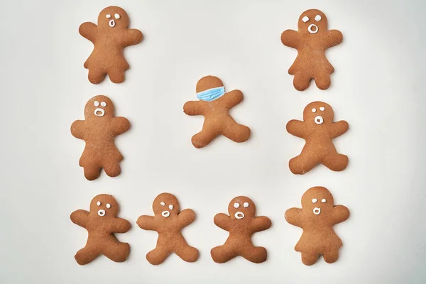 Top View Gingerbread Man Face Masks Stock Photo by ©gpointstudio 430544214