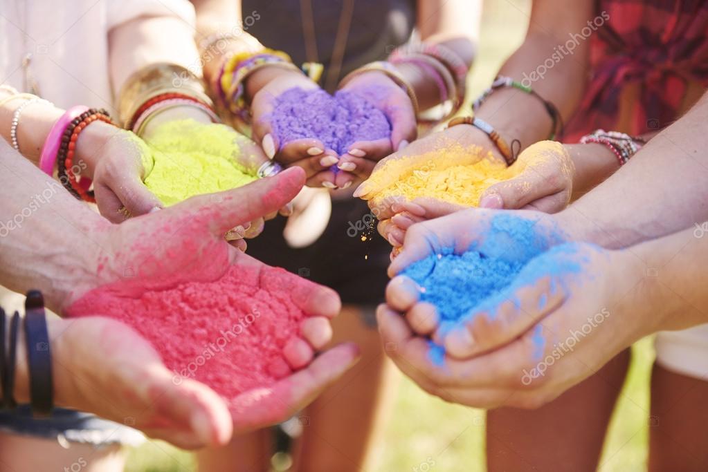 Human hands with colour powders Stock Photo by ©gpointstudio 76266627