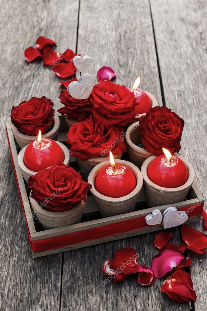 Red Roses With Candles