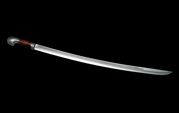 Two naked Circassian cavalry swords isolated on white Stock Photo by ...