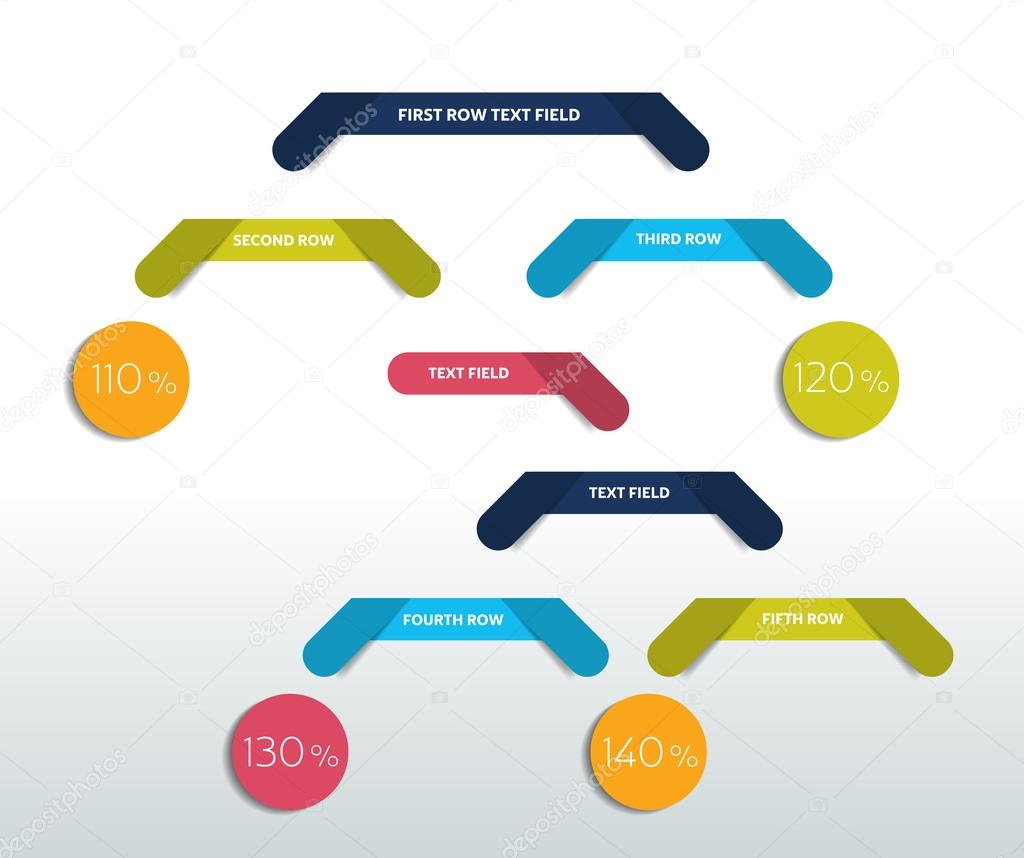 Flowchart diagram. Simply color table for presentation. Vector banner ...