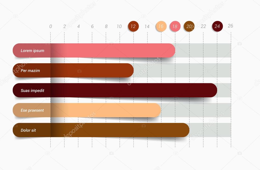 Flat chart, graph. Simply color editable. Infographics elements. Stock ...