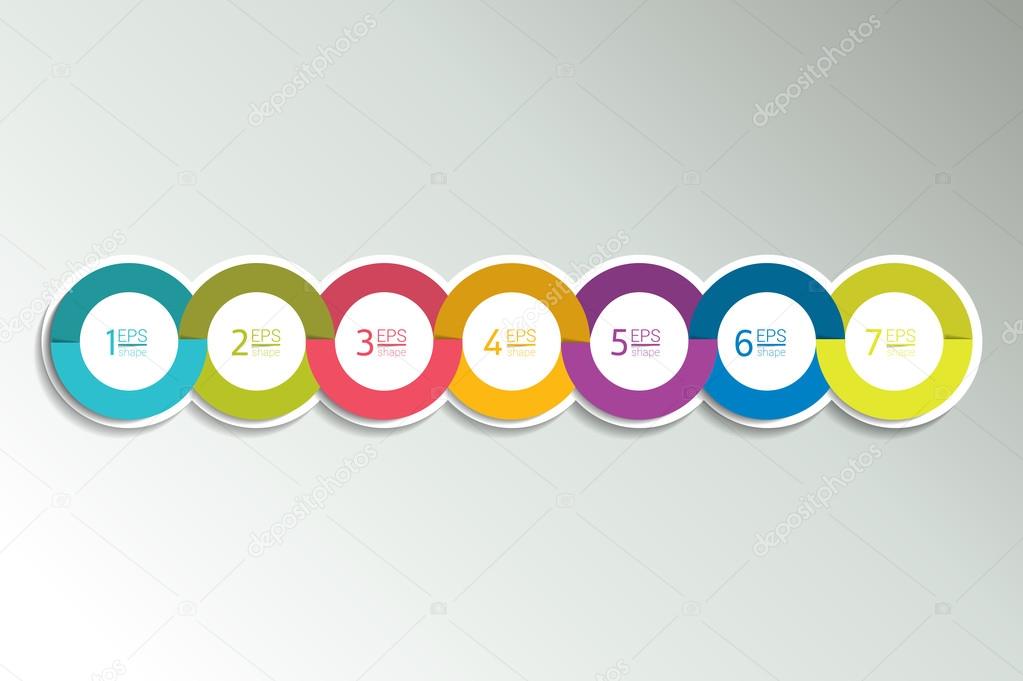 7 business elements banner, template. Seven steps design, chart ...