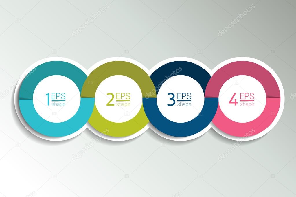 4 business elements banner, template. 4 steps design, chart ...