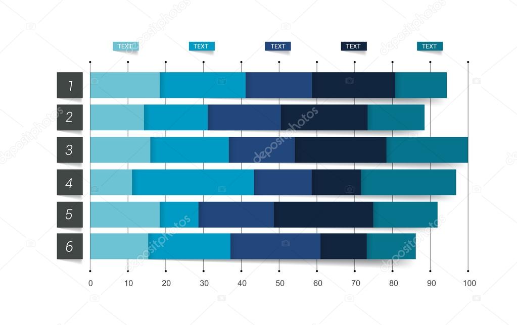 Flat chart, graph. Simply color editable. Infographics elements. Stock ...