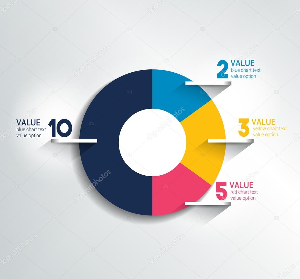 Round, circle chart, graph. Simply color editable. Infographics ...