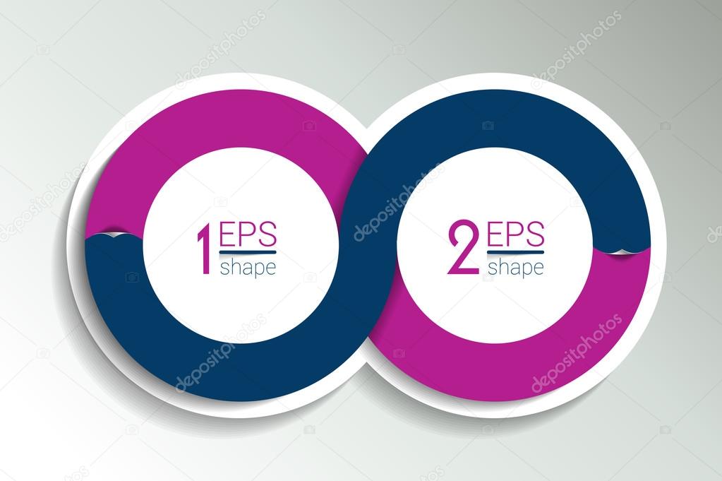 Two business elements banner. 2 steps design, chart, infographic, step by step number option ...