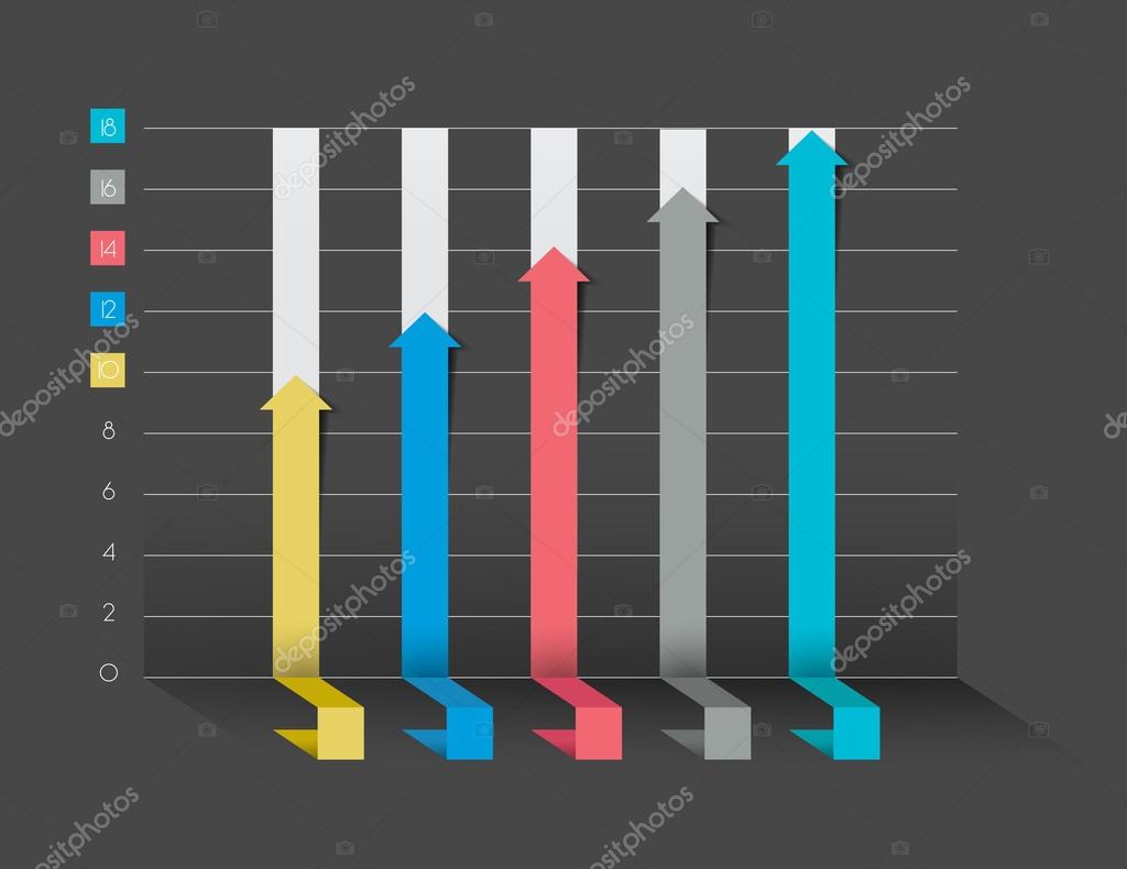 3D chart, graph. Blue color. Infographics business elements. Stock ...