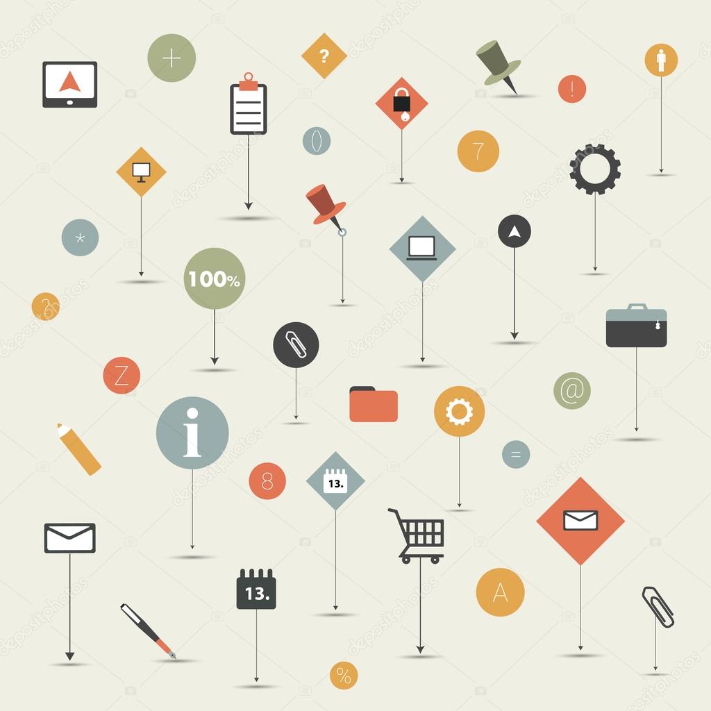 Set of trend flat, line icon set. Vector collection. Stock Vector Image ...