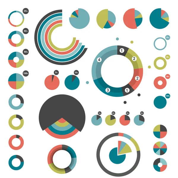 Big set of round, circle chart, graph. Simply color editable. Infographics elements. Stock ...