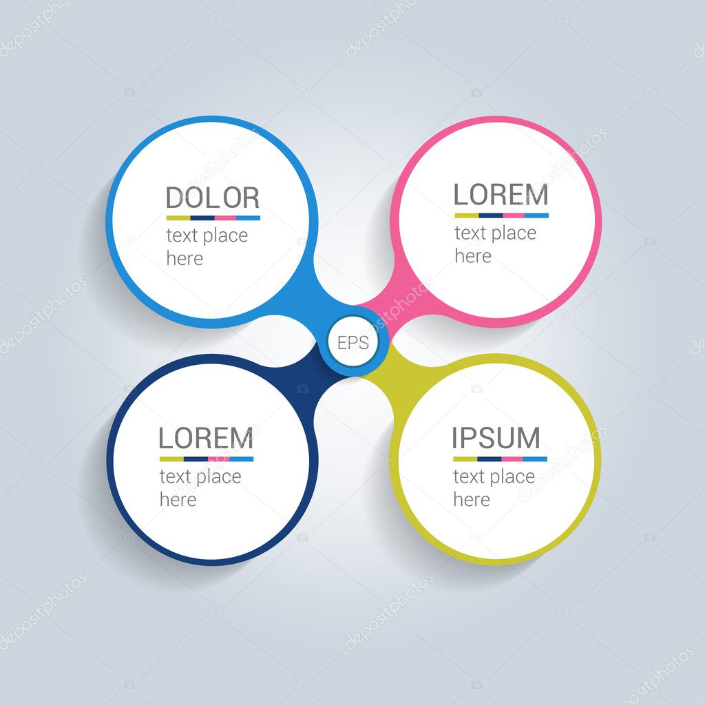 Circle number diagram, options, step by step template. Stock Vector by ...