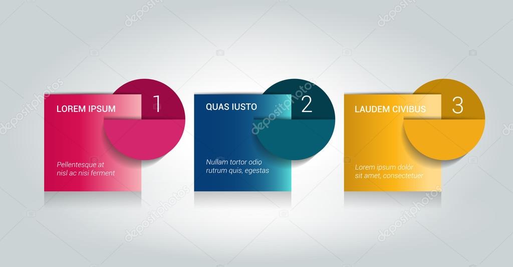 3 Steps tutorial, chart, diagram. One, two, three concept. Stock Vector ...