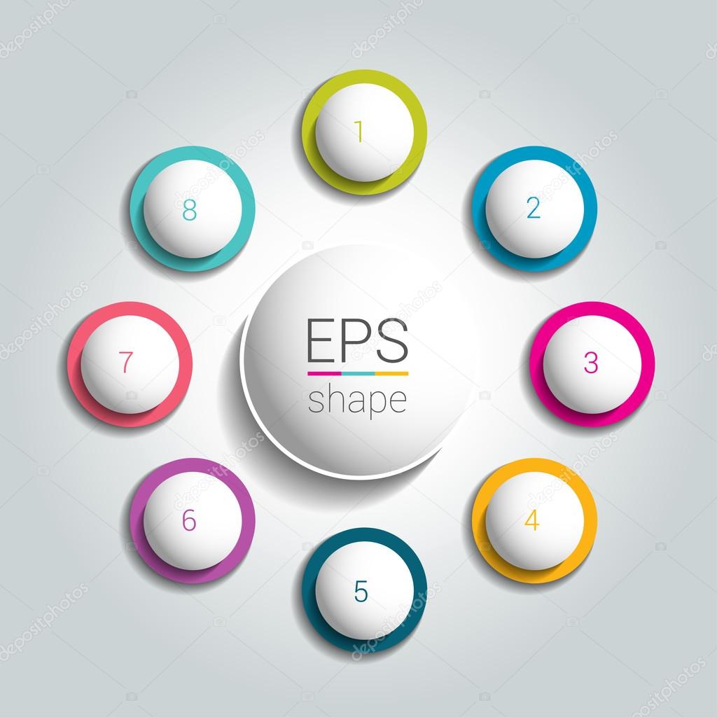 Round infographic 8 steps net flow chart. Diagram, graph, chart ...