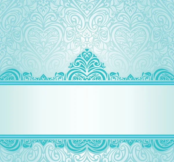 Turquoise vintage invitation design — Stock Vector © erinvilar #78921992