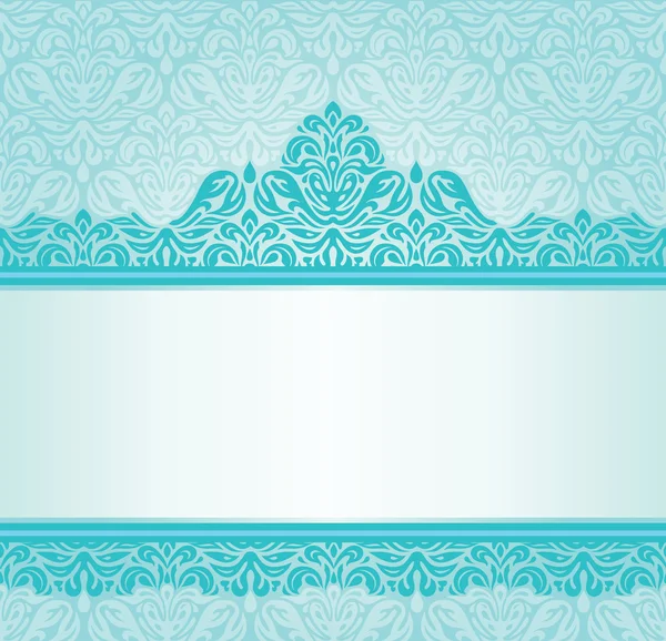 Turquoise vintage floral invitation wedding background design — Stock ...
