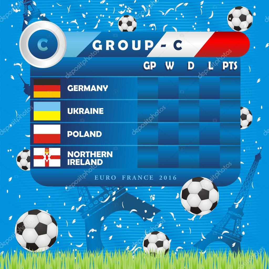 European Soccer Championship Group Stages, vector illustration. Stock ...