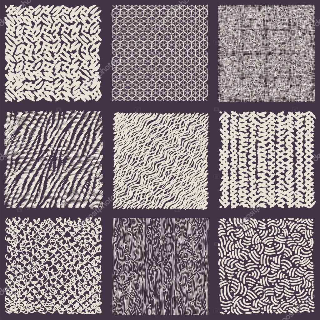 Set of hand drawn marker and ink patterns Stock Vector Image by ...