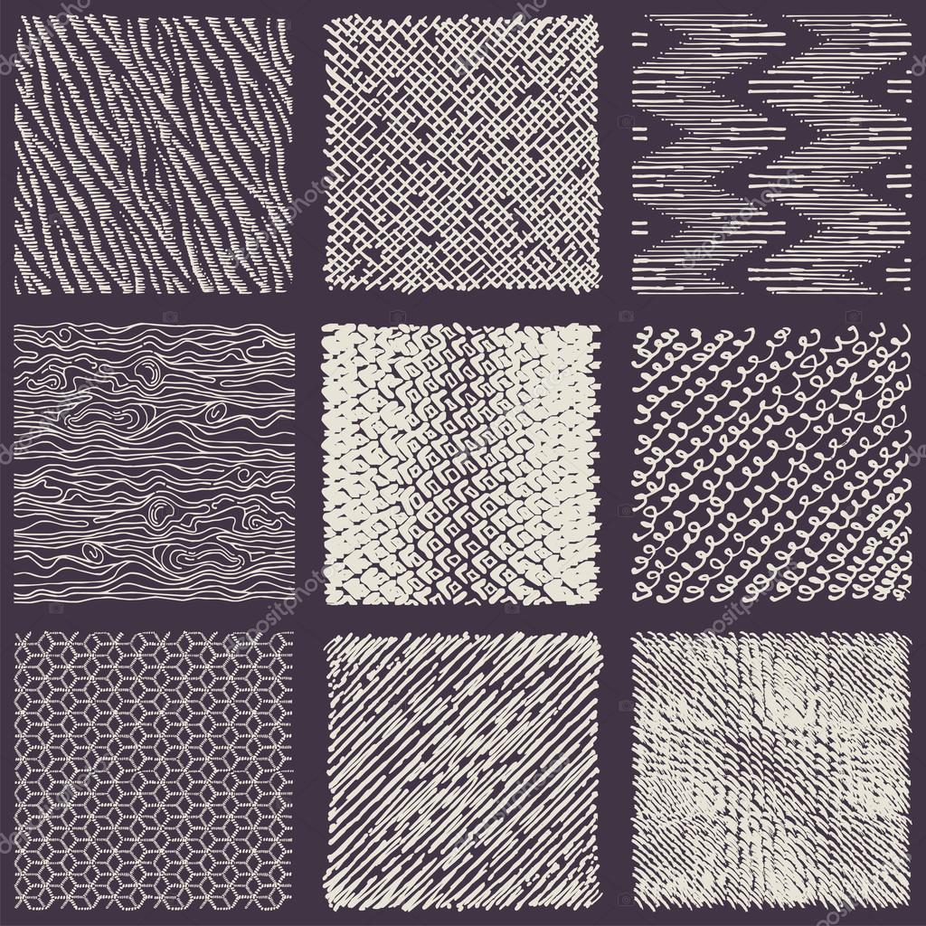 Set of hand drawn marker and ink patterns Stock Vector Image by ...