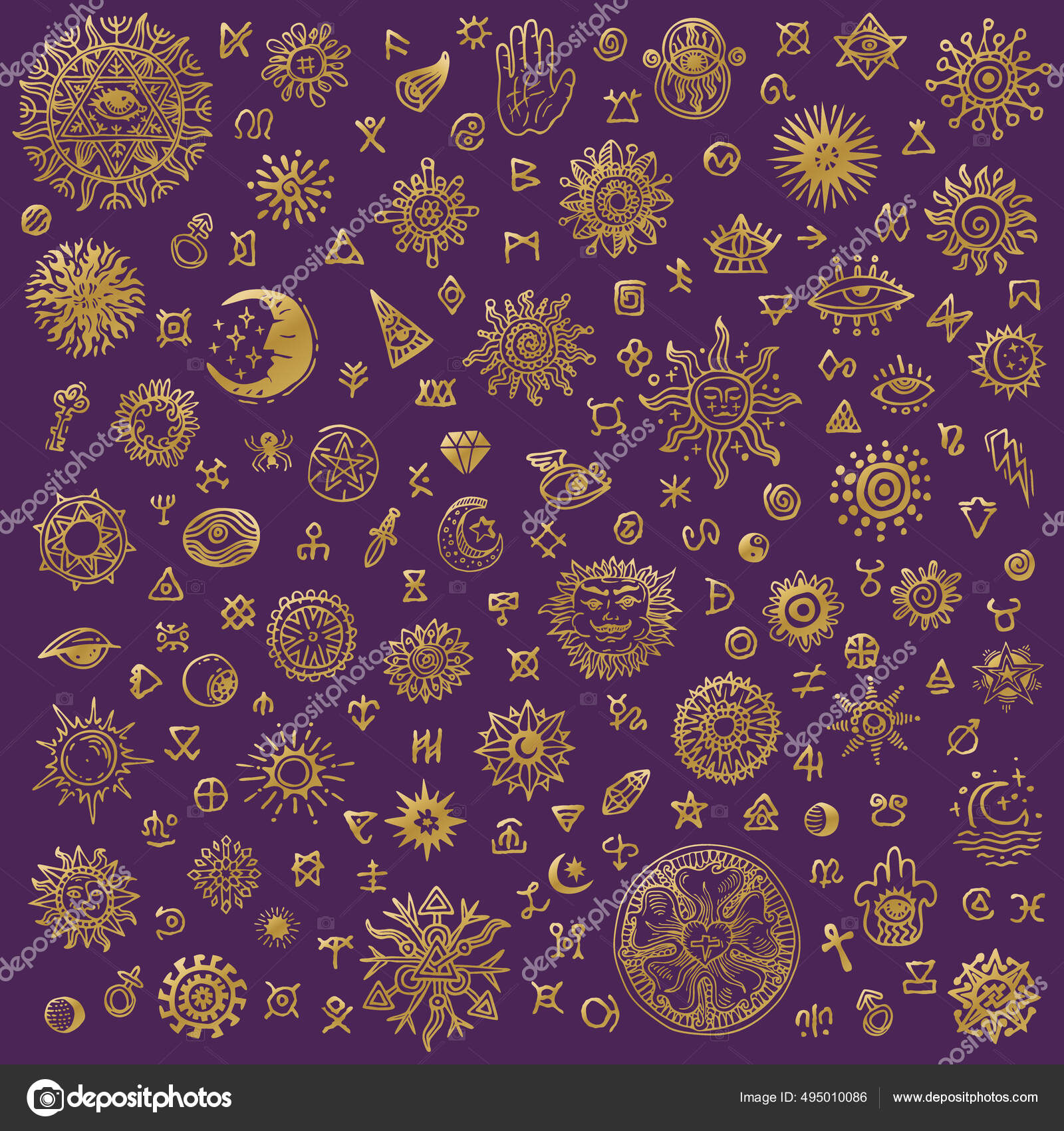 Vector Collection Various Occult Symbols Stock Vector Image by ...