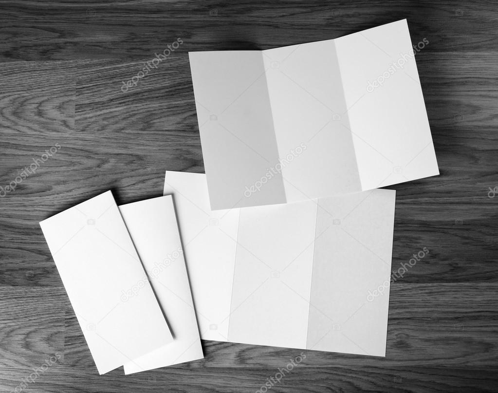 Blank white folding paper flyer Stock Photo by ©fontgraf 59805491
