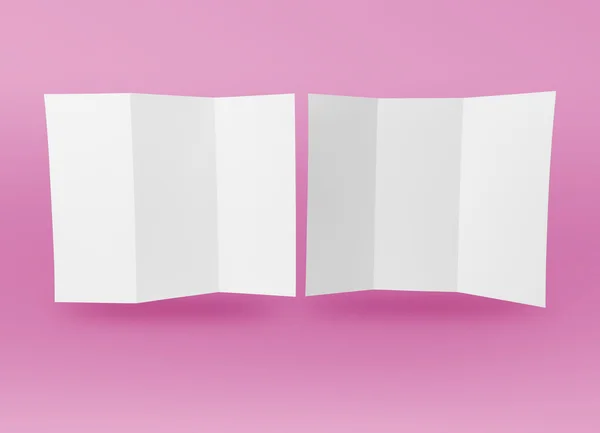 blank white folding paper flyer - Stock Image - Everypixel