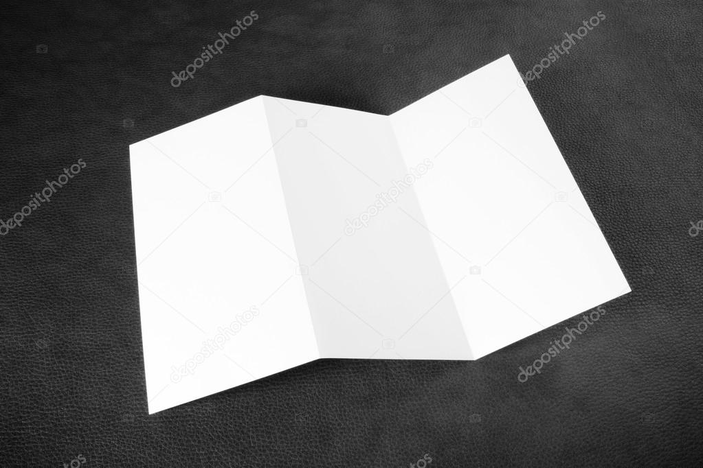 Blank white folding paper flyer Stock Photo by ©fontgraf 64280781